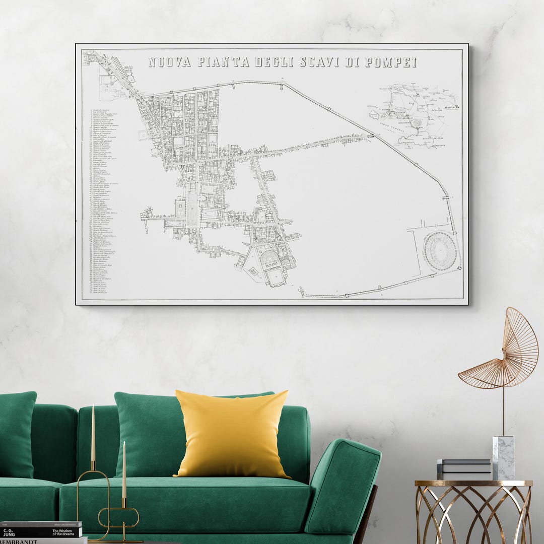 Map of the Ruins of Pompeii – Ancient Roman City Destroyed by Mount ...