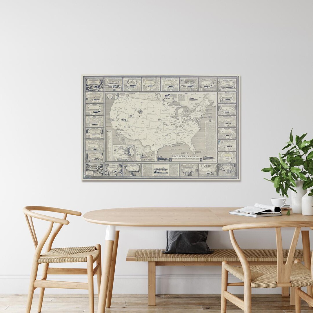 Horse Racing Map of the United States American Equestrian Sports ...