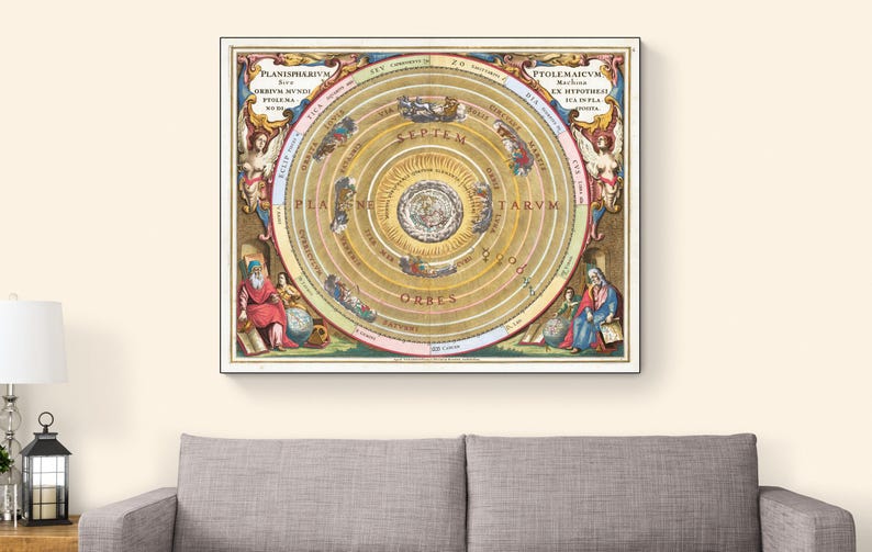 17th Century Cellarius Celestial Chart – Ptolemaic Geocentric Universe ...