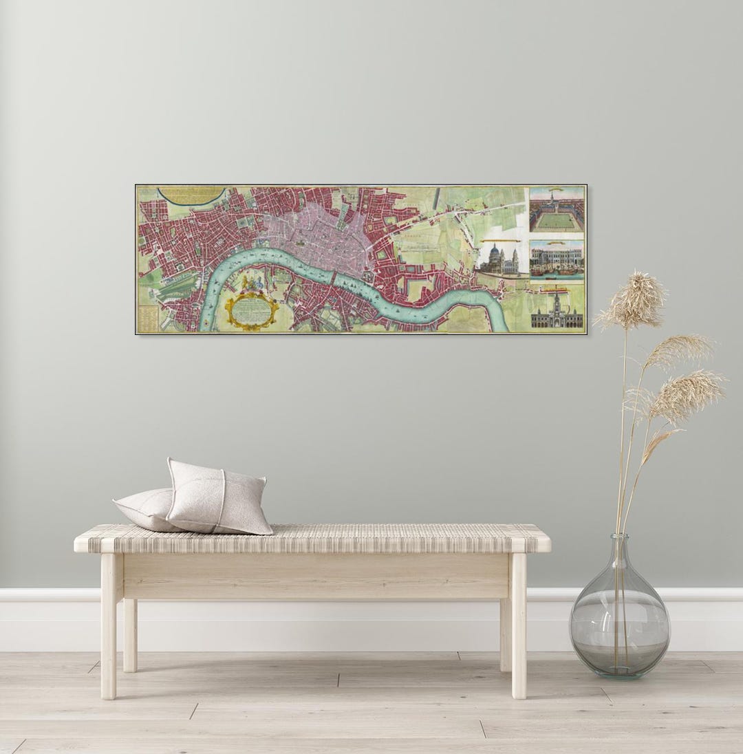 1736 Map of London England Georgian Period Great Britain English ...