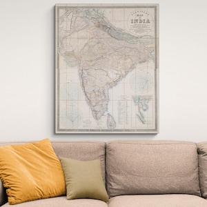 1857 East India Company Map of India – British Colonial Rule, Sepoy ...