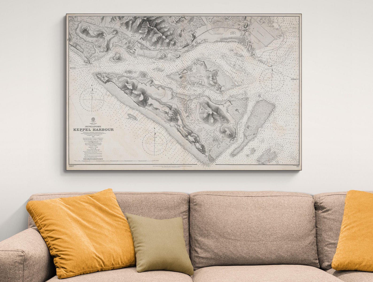 1893 British Admiralty Chart of Keppel Harbor Singapore – Colonial-era ...