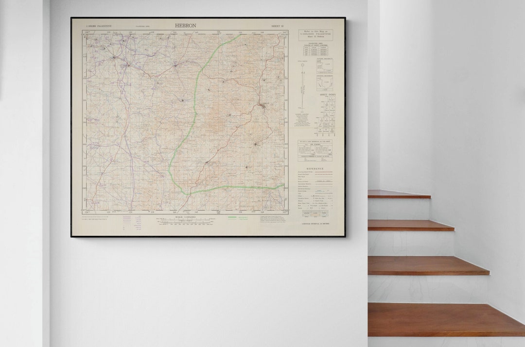1946 Survey of Palestine Map of Hebron West Bank Middle Eastern ...