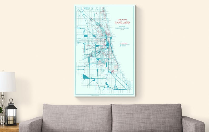1927 Criminal Gang Map of Chicago Illinois – Prohibition Era ...