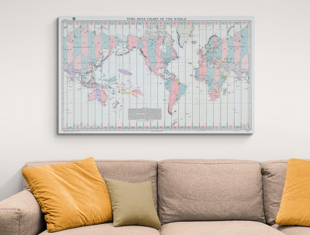 Time Zone Chart Map of the World – Detailed Global Cartography ...