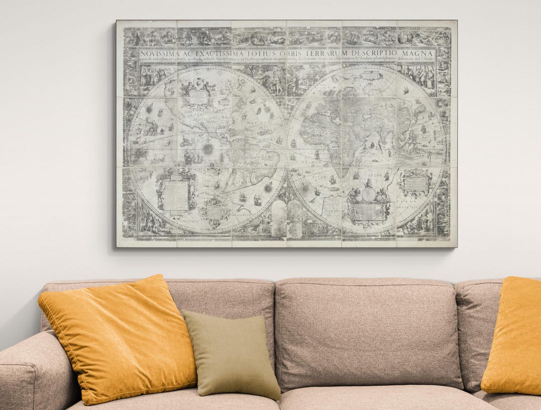 1611 World Map by Hondius – Historic Dutch Golden Age Cartography ...