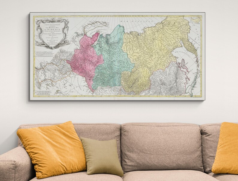 1770 Map of Siberia – 18th Century Russian Empire Map Showing Tobolsk ...
