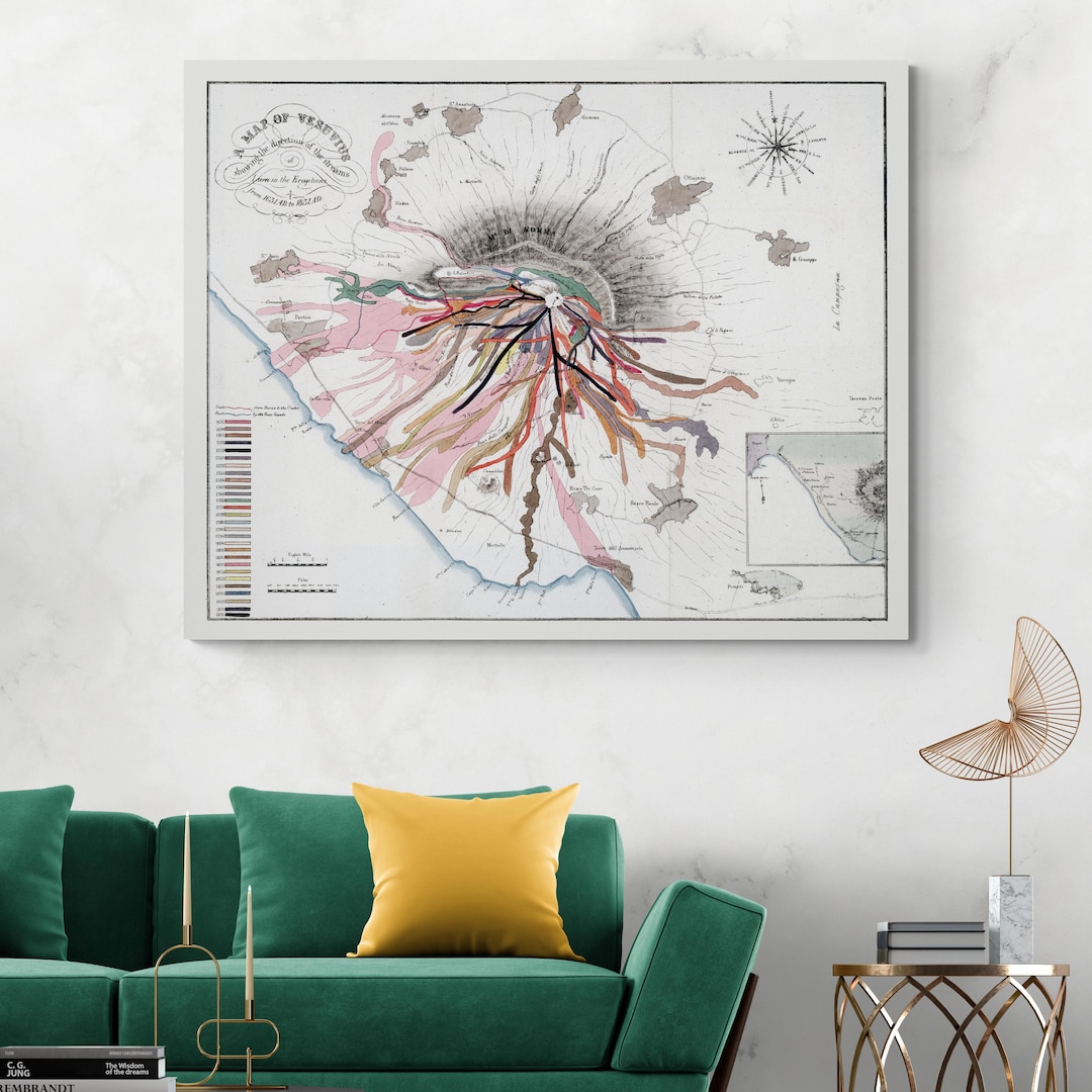 Map of Mount Vesuvius Lava Flows (1631–1831) – Historic Volcanic ...