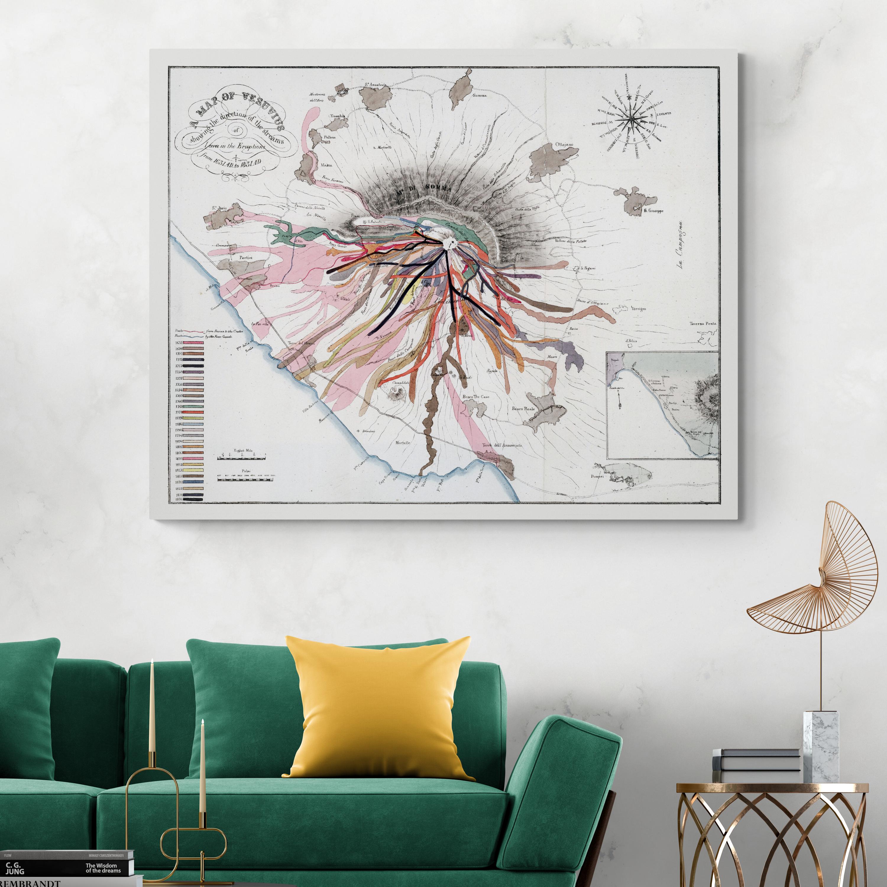 Map of Mount Vesuvius Lava Flows (1631–1831) – Historic Volcanic ...