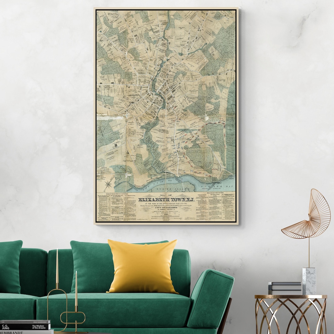 Historical Map of Elizabethtown New Jersey During American ...