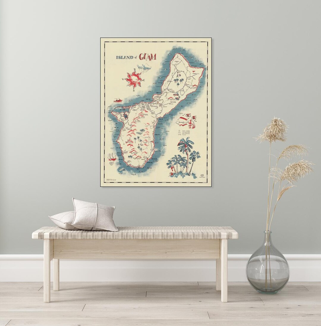 Pictorial Map of Guam Marianas Island American Territory Geography ...