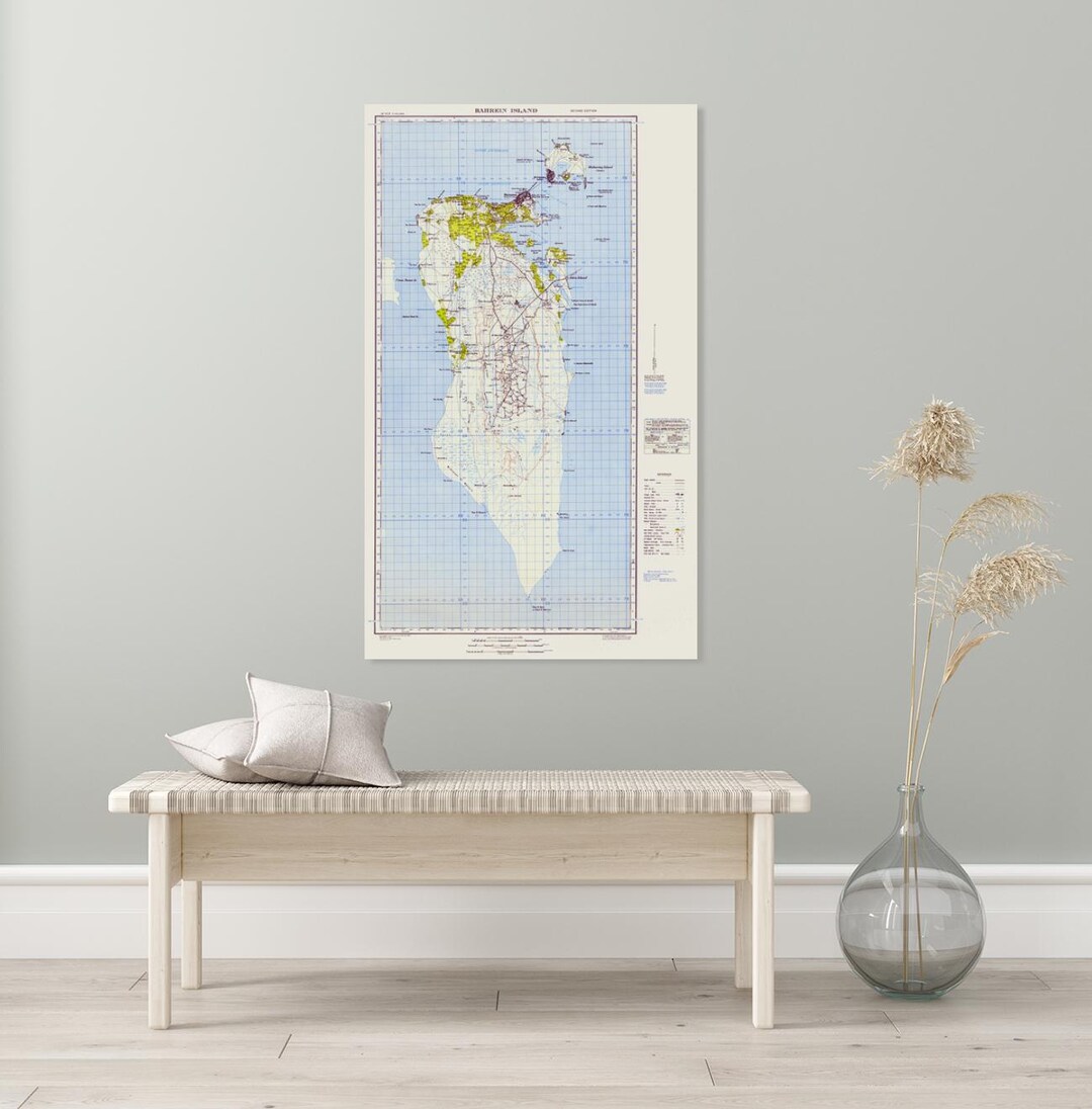 1942 Map of Bahrain Middle Eastern Geography Bahraini History ...