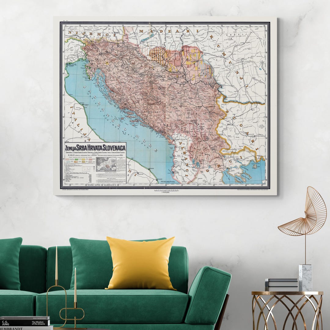 1917 Ethnographic Propaganda Map of the Future Nation of Yugoslavia Balkans Ethnography History ...