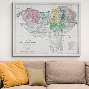 1863 Linguistic Map of Basque Country in Spain and France Euskadi ...