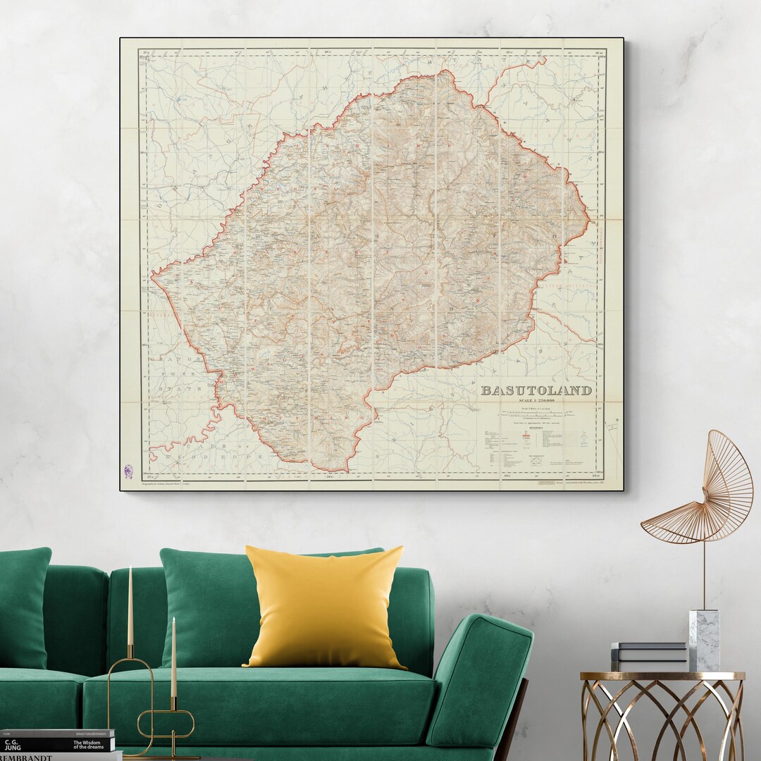 1911 Map of Lesotho – Southern Africa Cartography Depicting Colonial ...