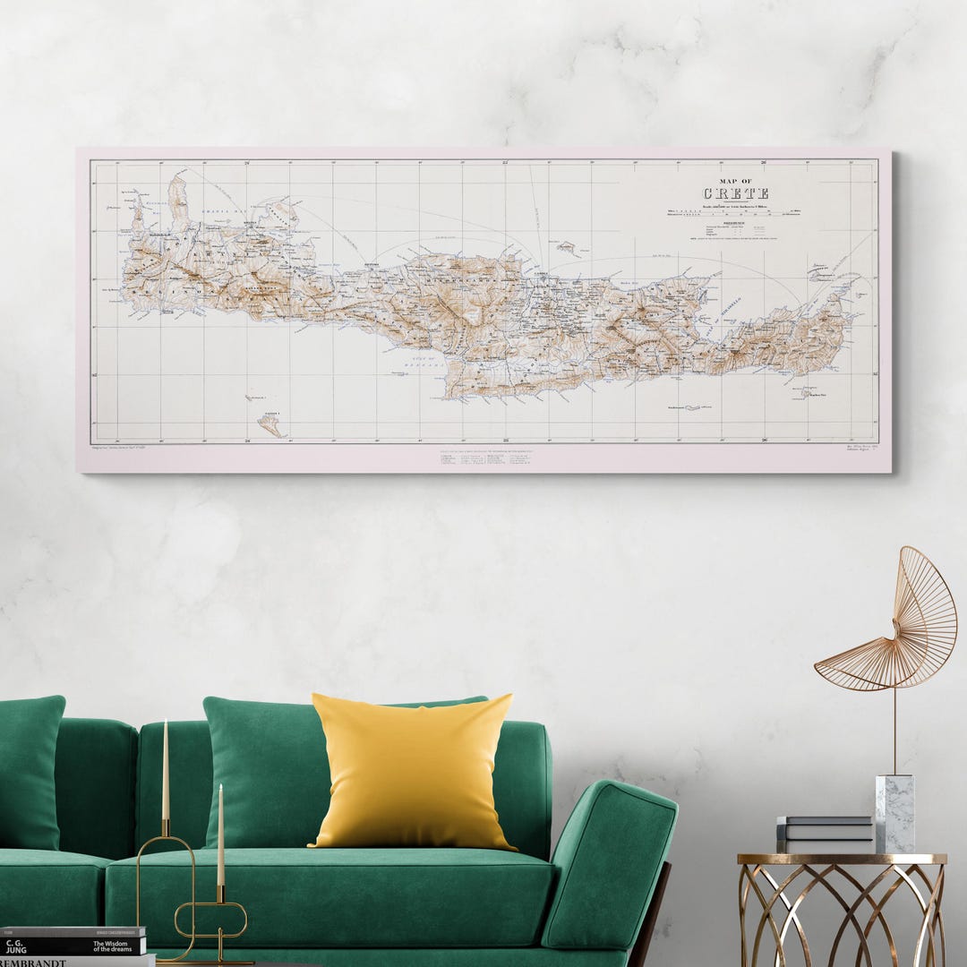 1905 Map of Crete – Historic Greek Cartography Depicting Political ...