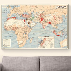 Map of the Muslim World – Historic Cartography – Islam Distribution ...