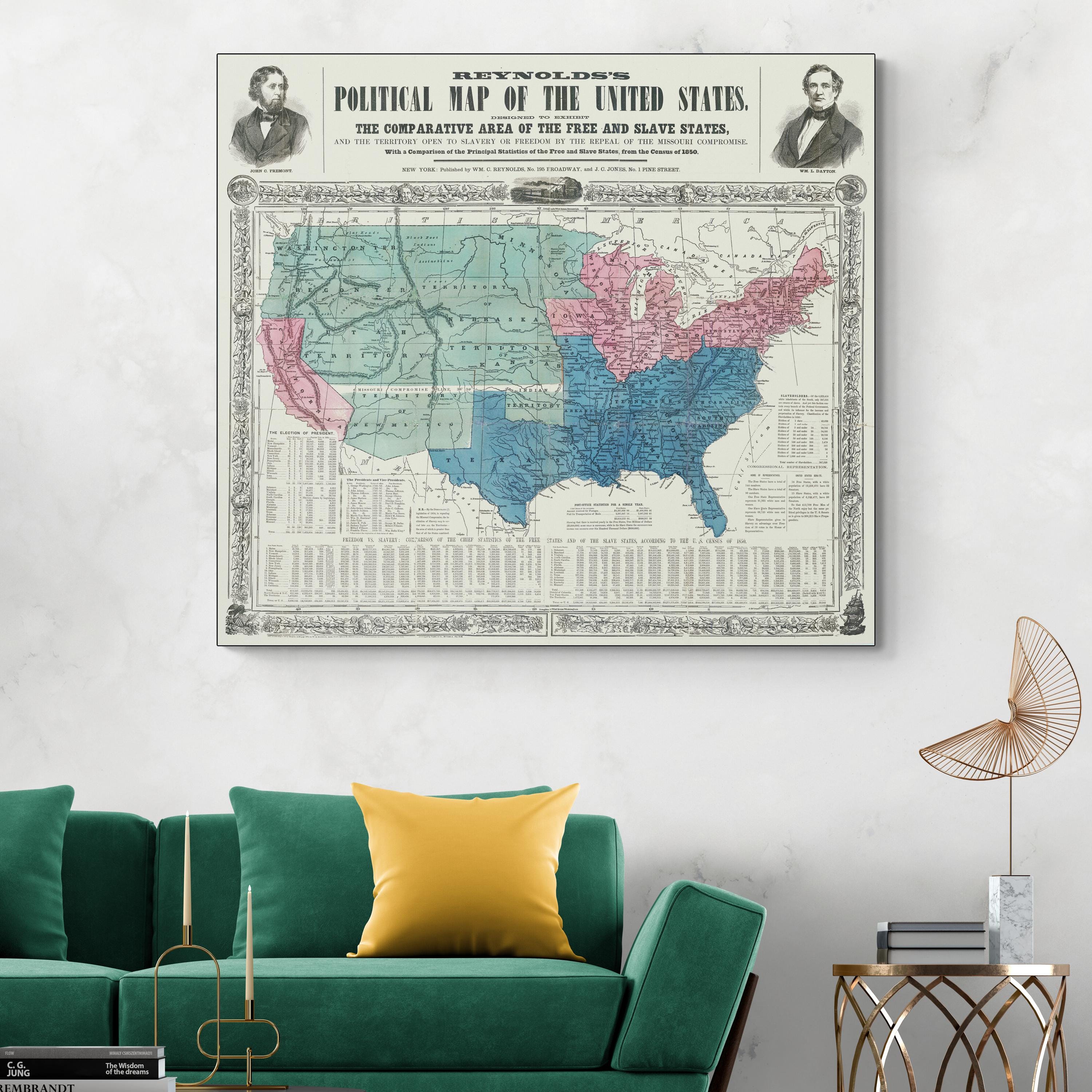 1856 Reynolds Political Map of the United States – Anti-slavery ...