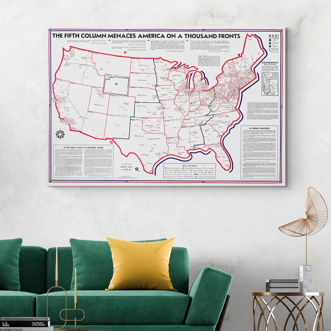 1941 Fifth Column Map of the U.S. – WWII Propaganda Cartography ...