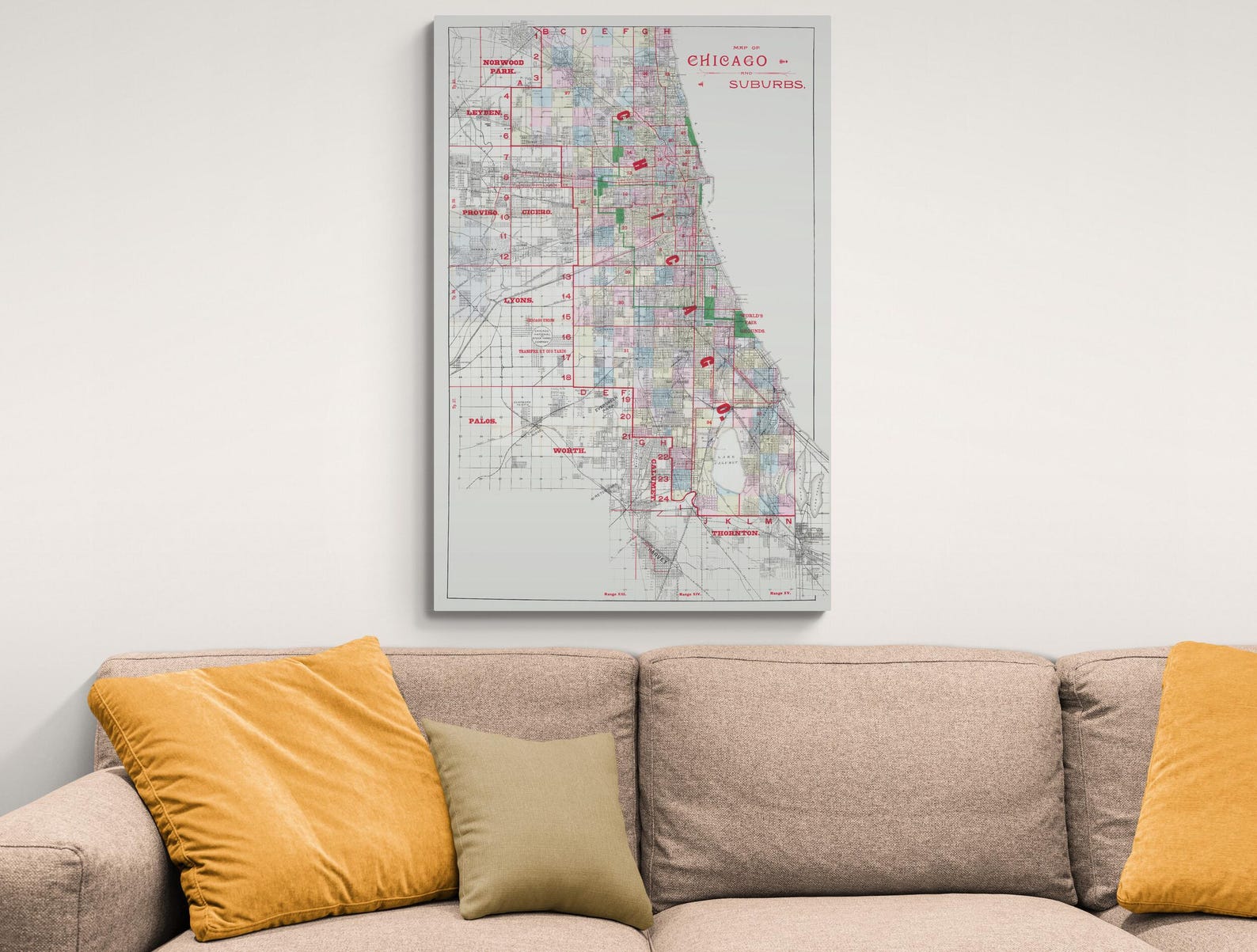 1891 Map of Chicago Illinois – Historic City Plan Depicting Streets ...