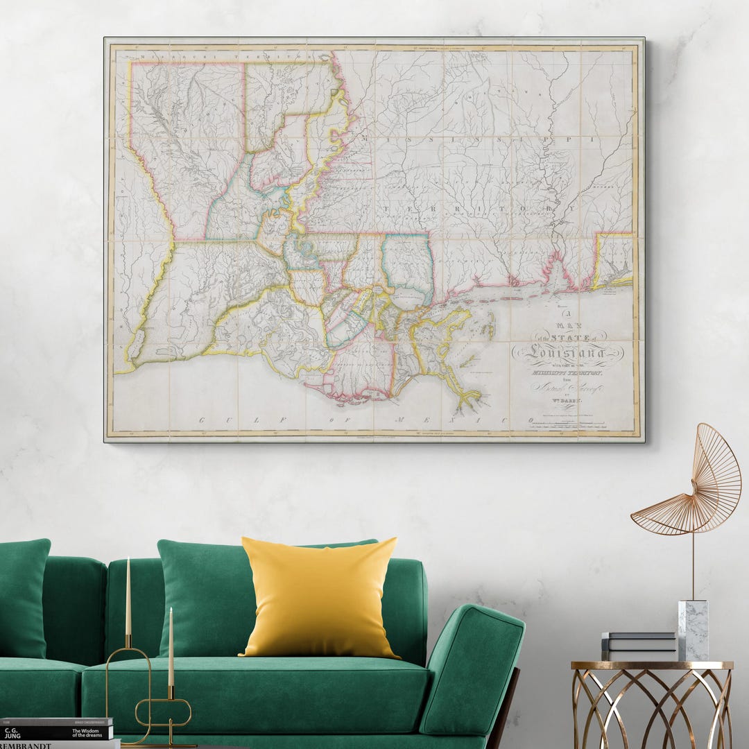 1816 Map of Louisiana American Cartography Decor Fine Art Print - Etsy