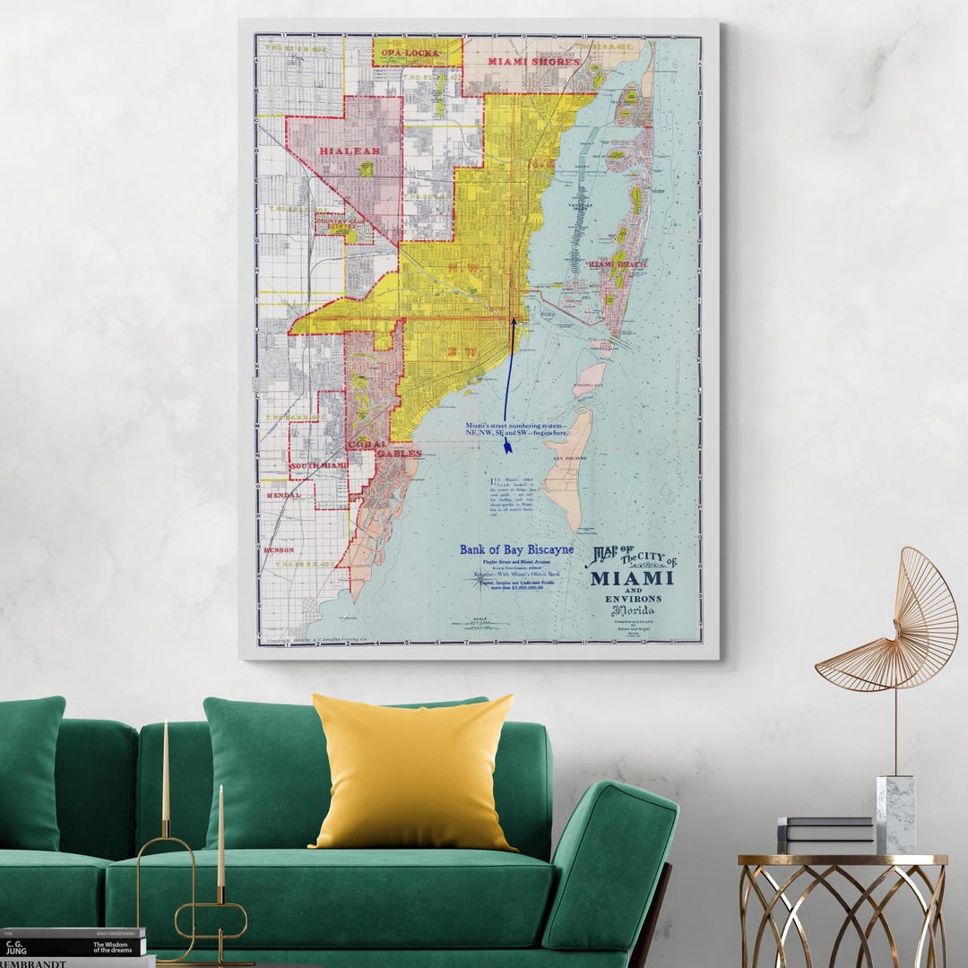 1926 Map of Miami Dade County Florida – Historic Cartography Showing ...