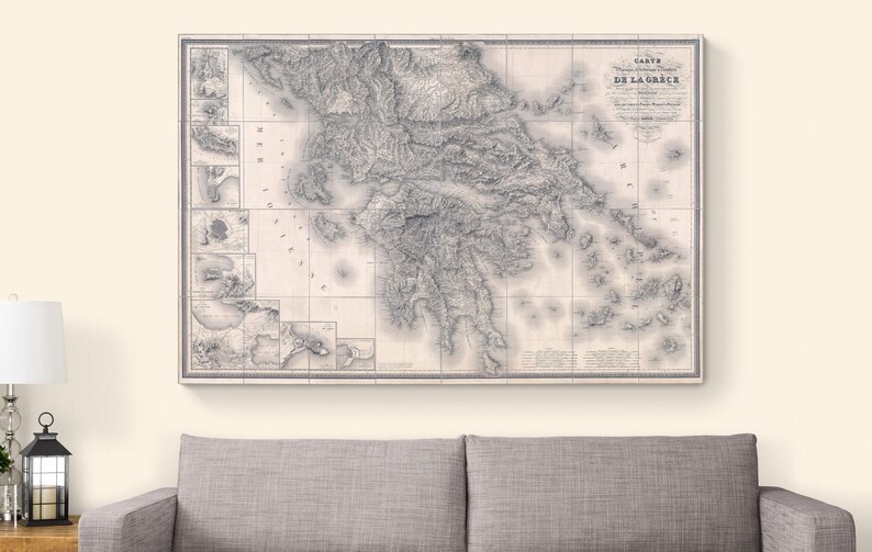 1826 Map of Greece – Historic Post-ottoman Map Showing Regions, Islands ...