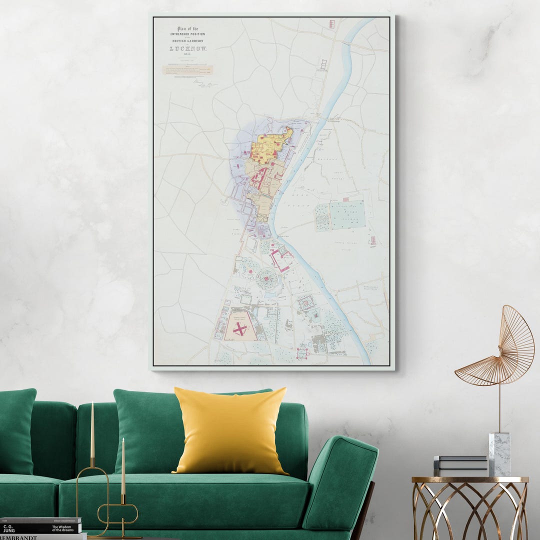 1857 Military Map of Lucknow India – Sepoy Rebellion Era Map Showing ...