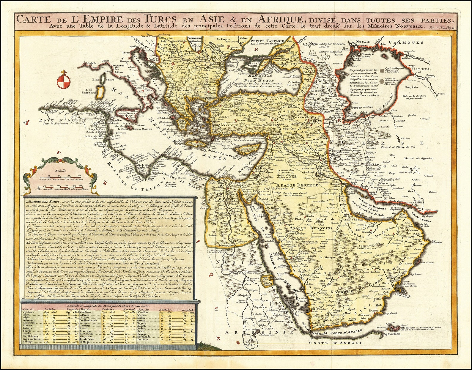 1710 Henri Chatelain Map of the Ottoman Empire in Africa, Europe and ...