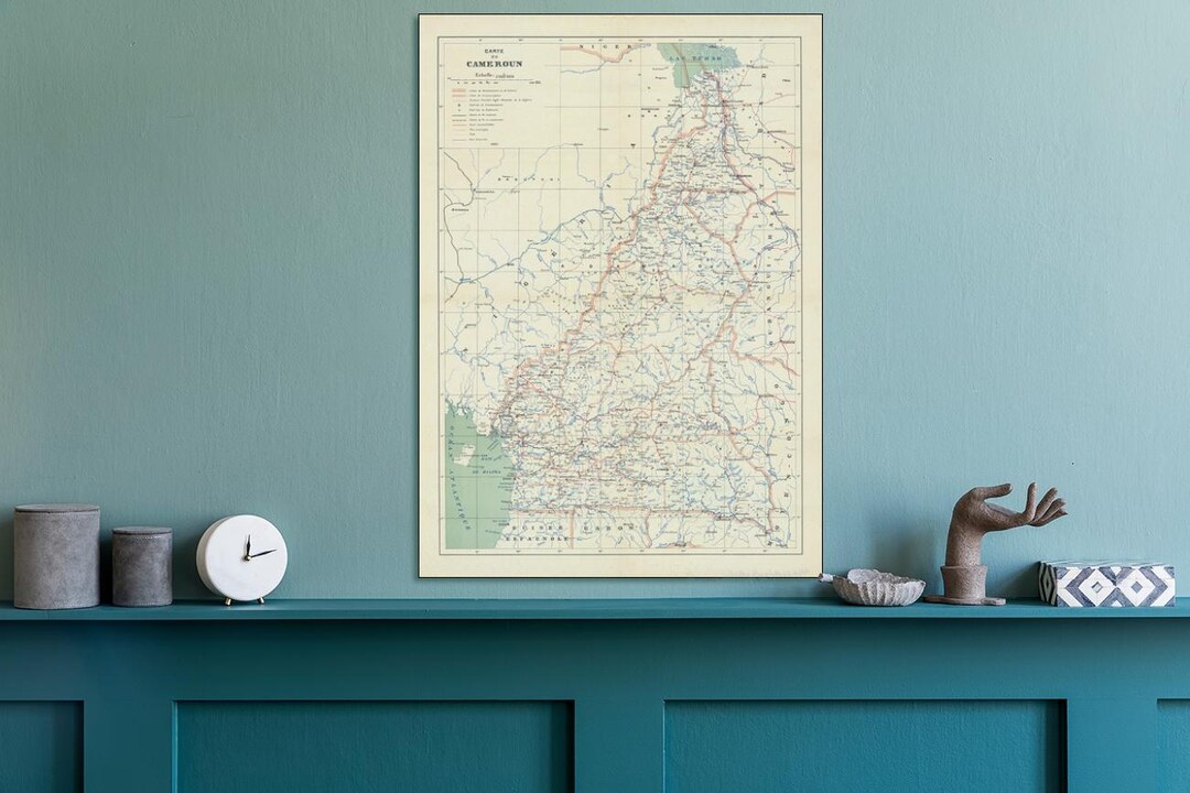 1927 Map of Cameroon Historical African Geography Vintage Cameroonian ...