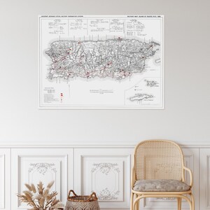 1898 Military Map of Puerto Rico Caribbean Geography Puerto Rican Latin ...