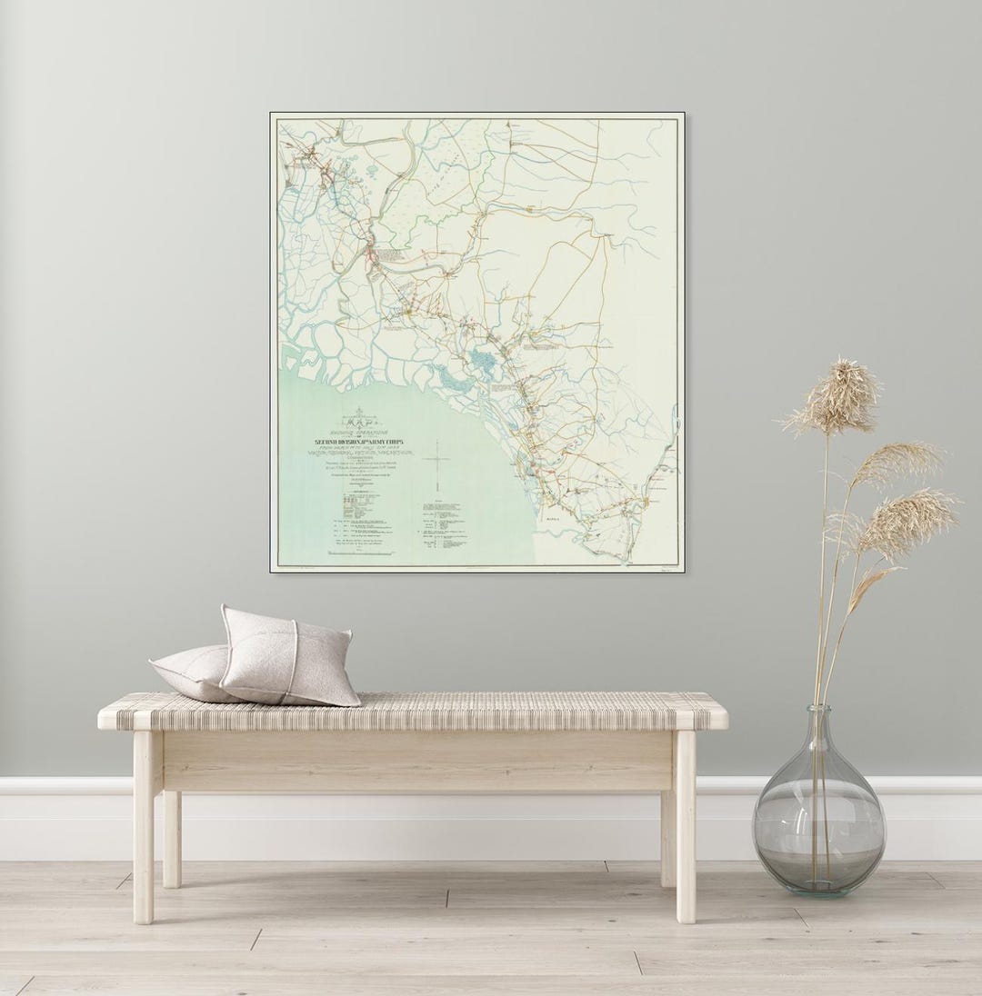 1898 Map of the Manila Philippines Theatre of the Spanish American War ...