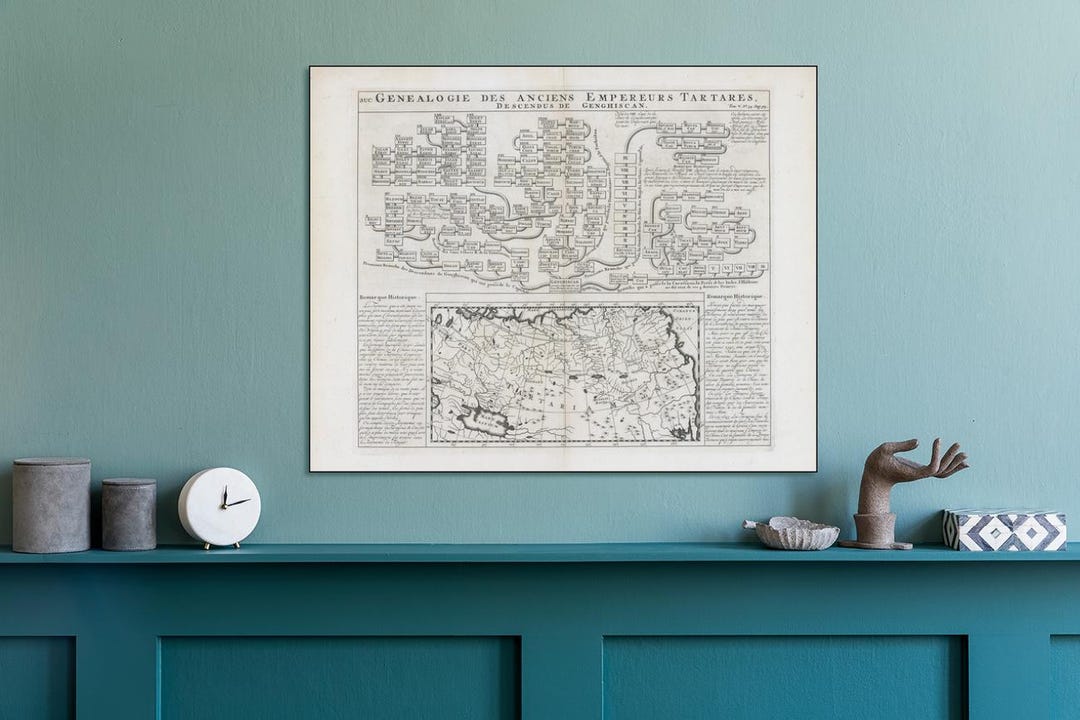 Genealogy Lineage Family Tree Chart of Genghis Khan Founder of Mongol ...