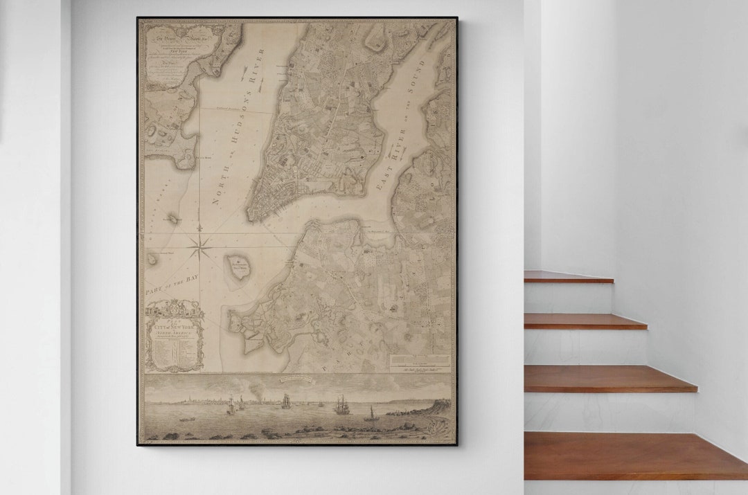 1767 Ratzer City Plan Map of New York NYC Colonial Revolutionary War ...