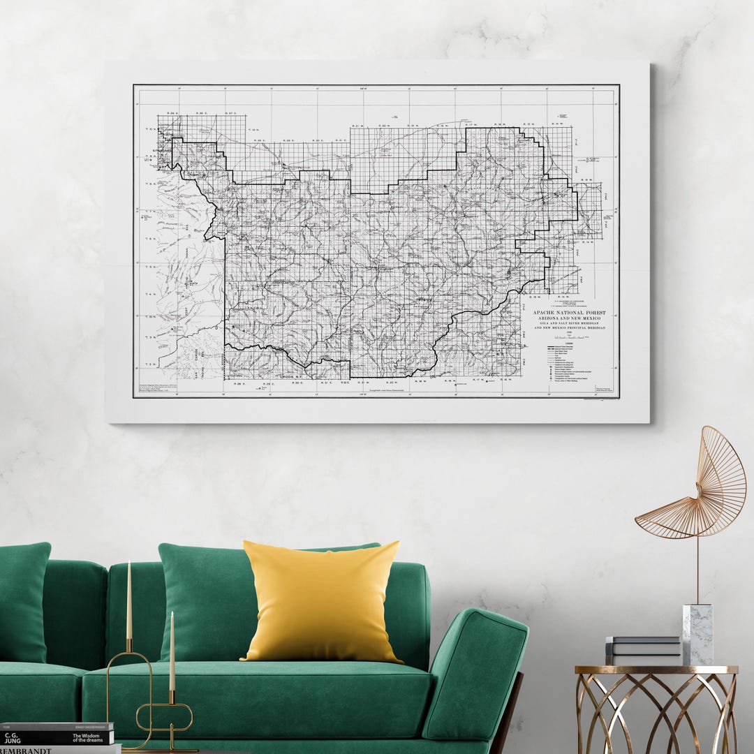 1938 Topographical Map of Apache National Forest Arizona – U.S ...