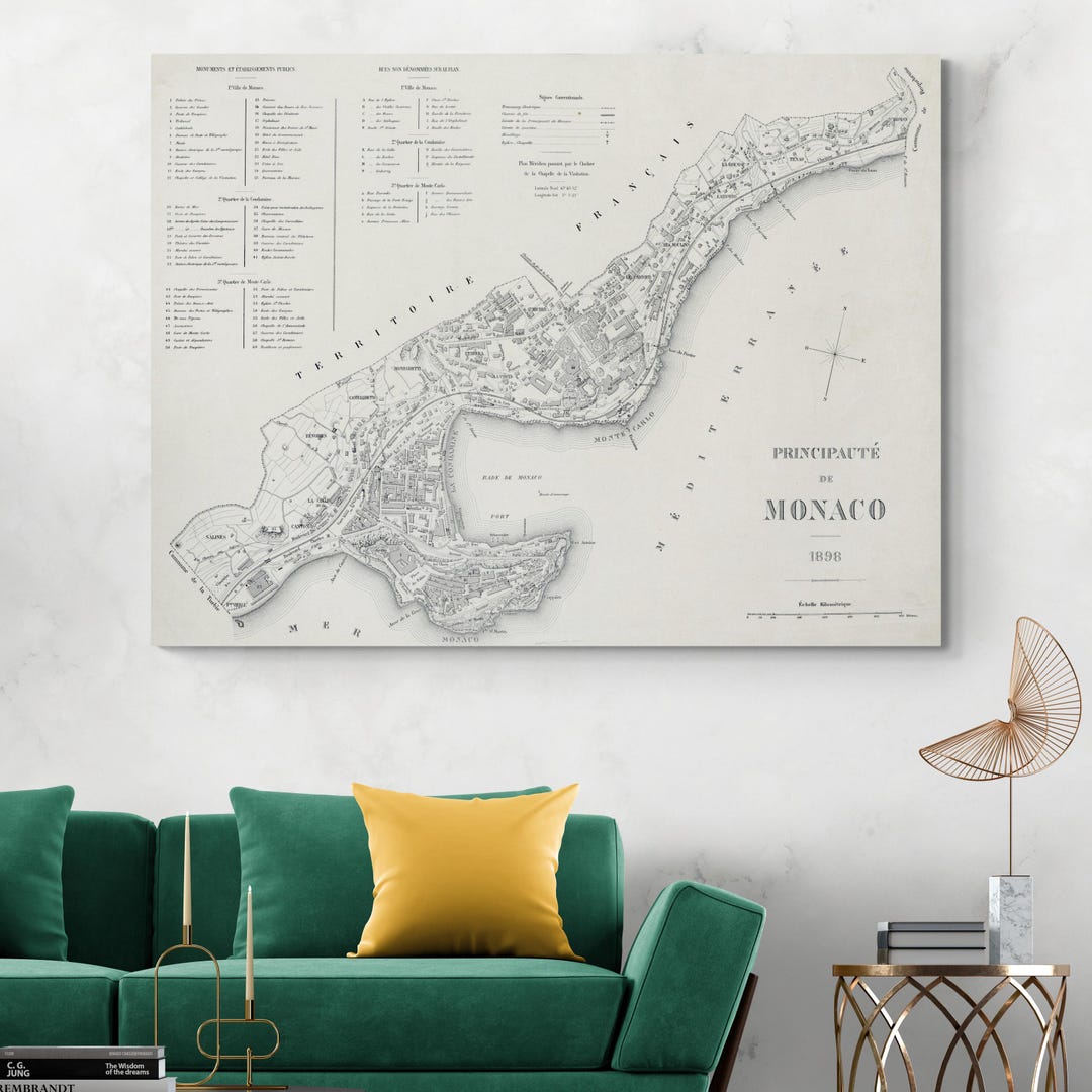 1899 Map of Monaco European Geography Monegasque History Cartography ...