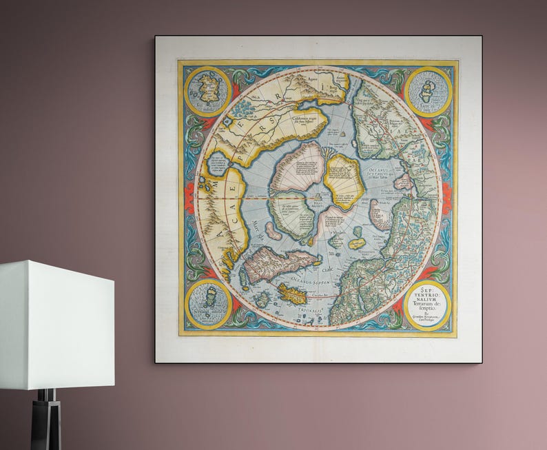 1595 Gerardus Mercator Map of the North Pole – Early Arctic Exploration ...