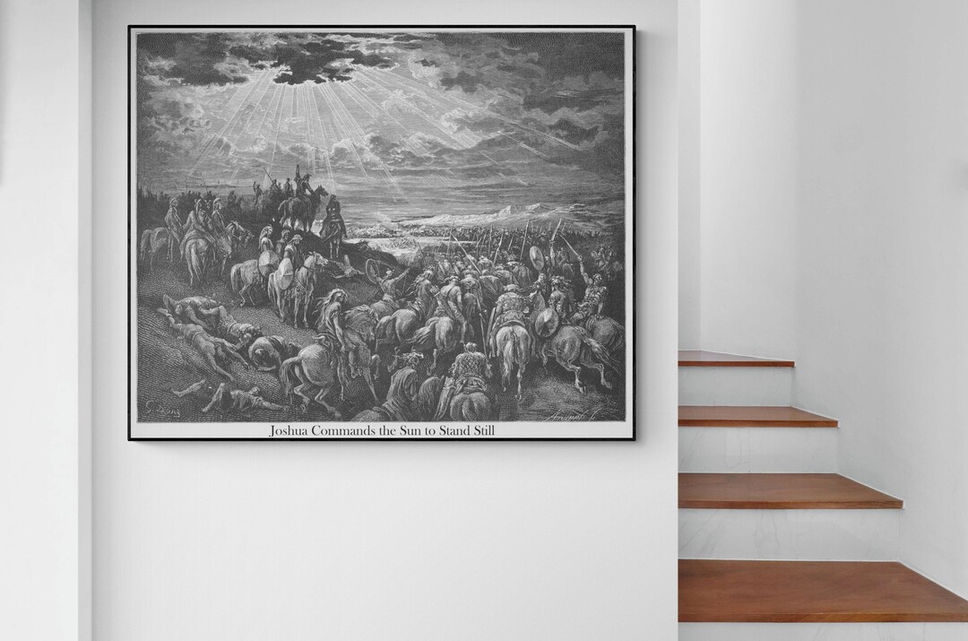 Joshua Commands the Sun to Stand Still Gustave Dore Antique ...