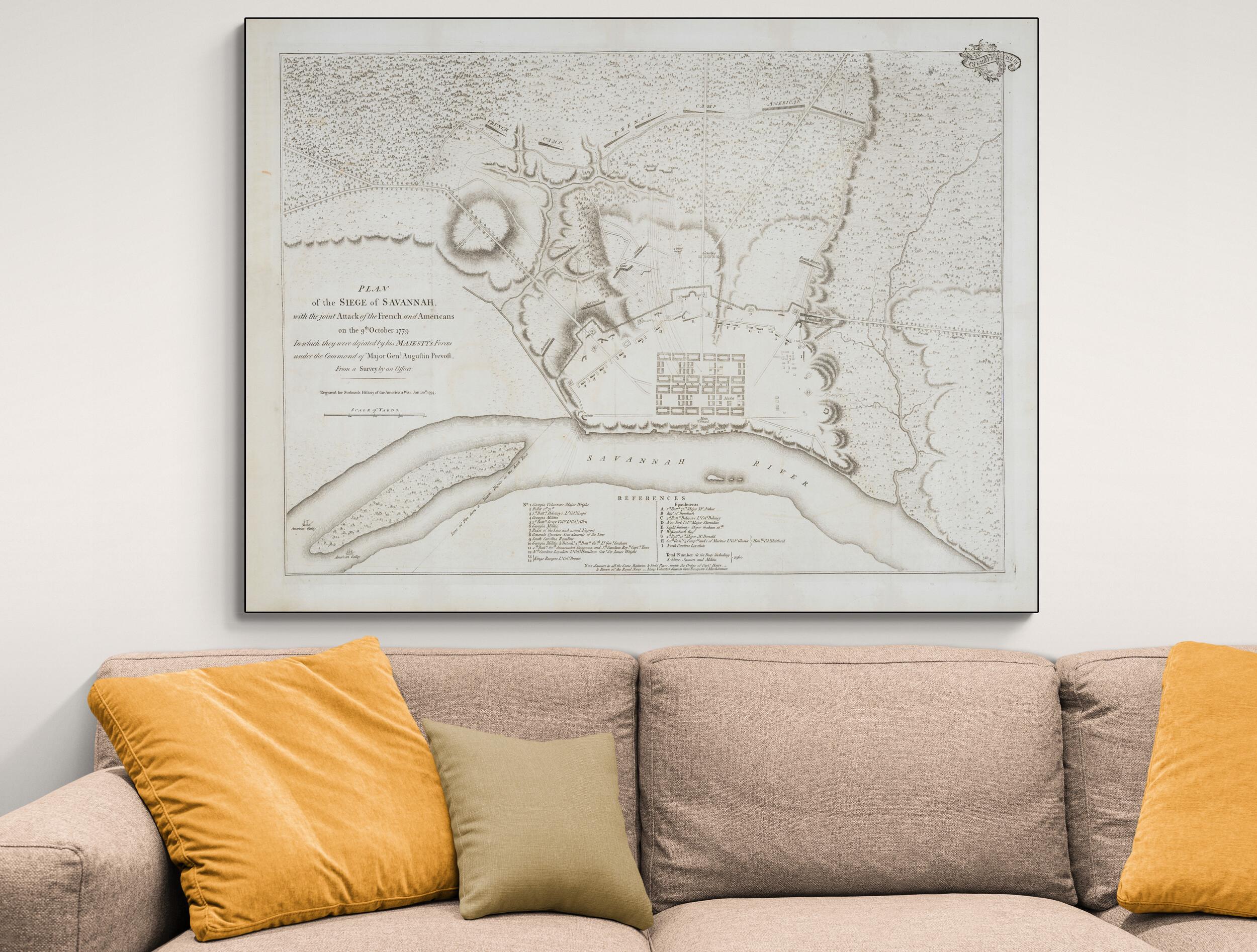 1779 Map of the Siege of Savannah – Revolutionary War Cartography ...