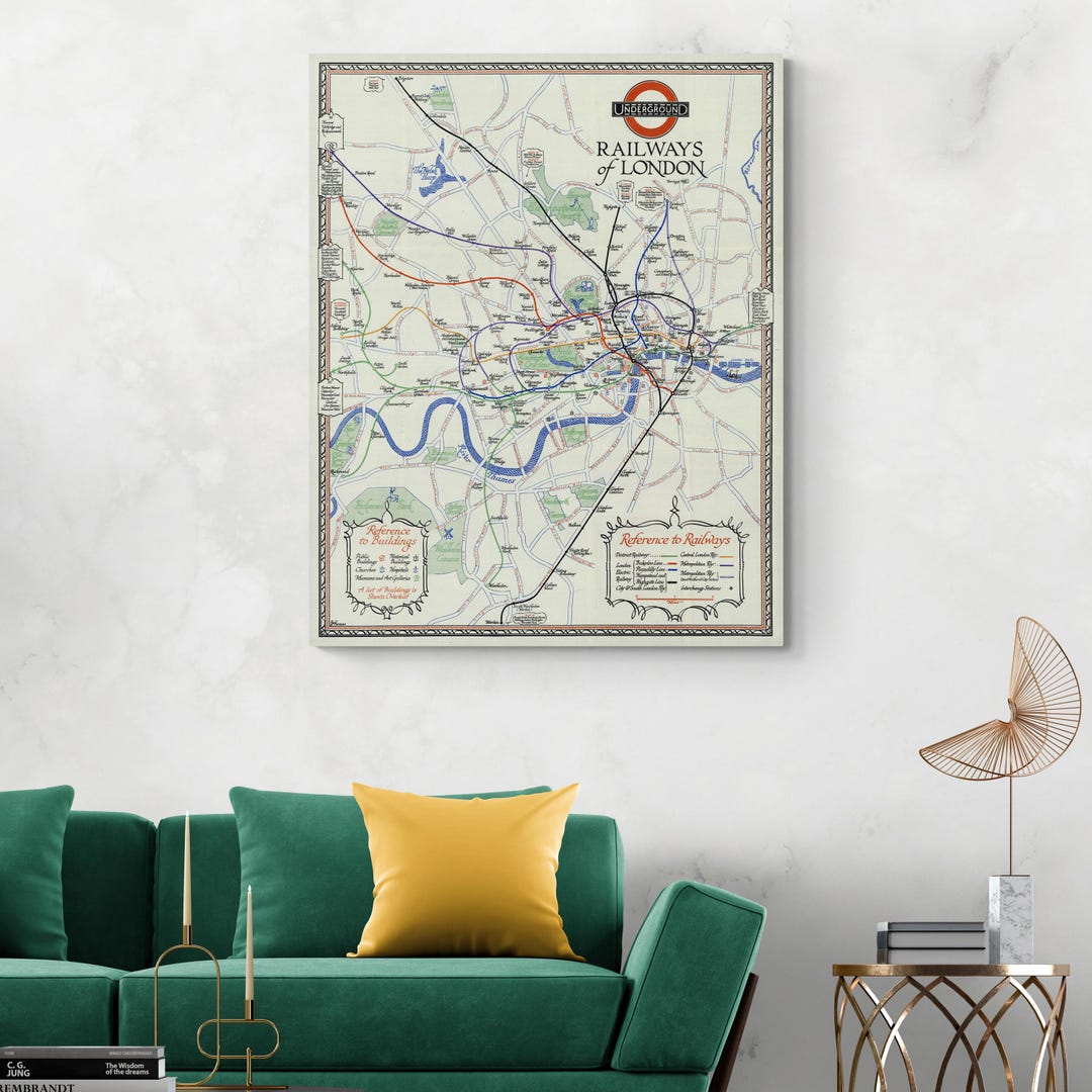 1928 Underground Railways Map of London – Early Tube Network ...