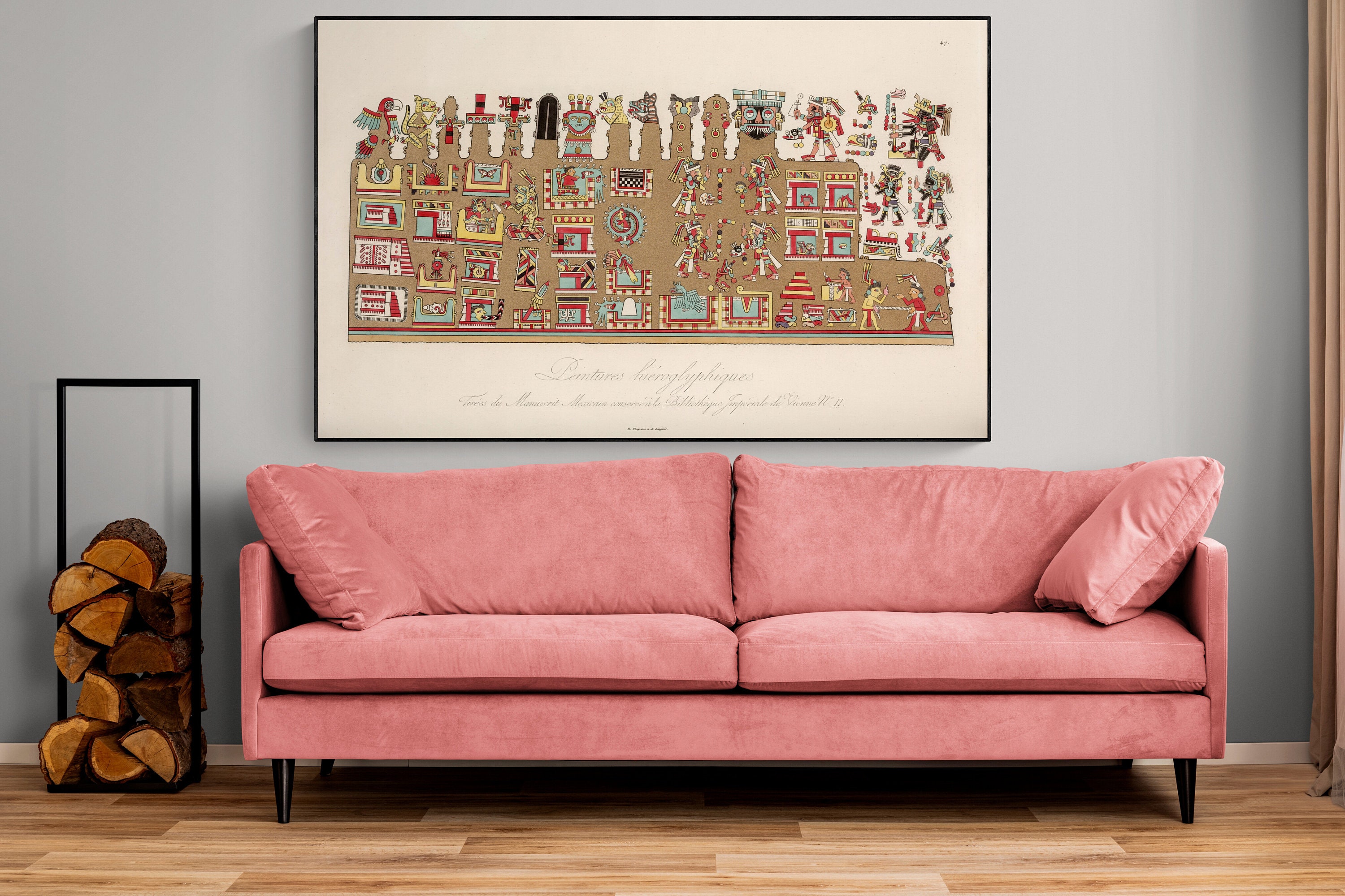 Chart Diagram of Aztec Nahuatl Script Hieroglyphics Symbols Indigenous ...