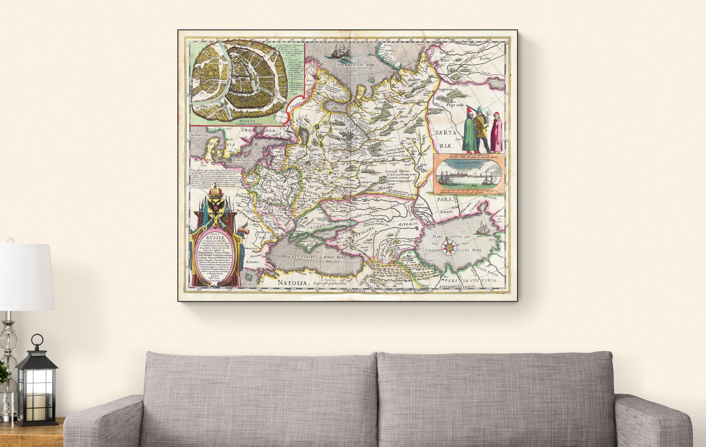 1613 Map of Russia – 17th Century Cartography – Tsardom of Russia at ...