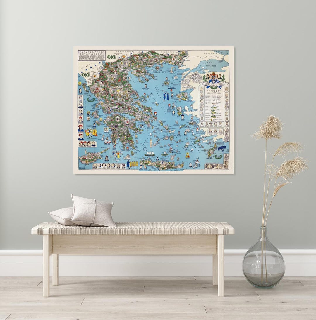 Pictorial History Map of Greece Mediterranean History Greek Cartography ...
