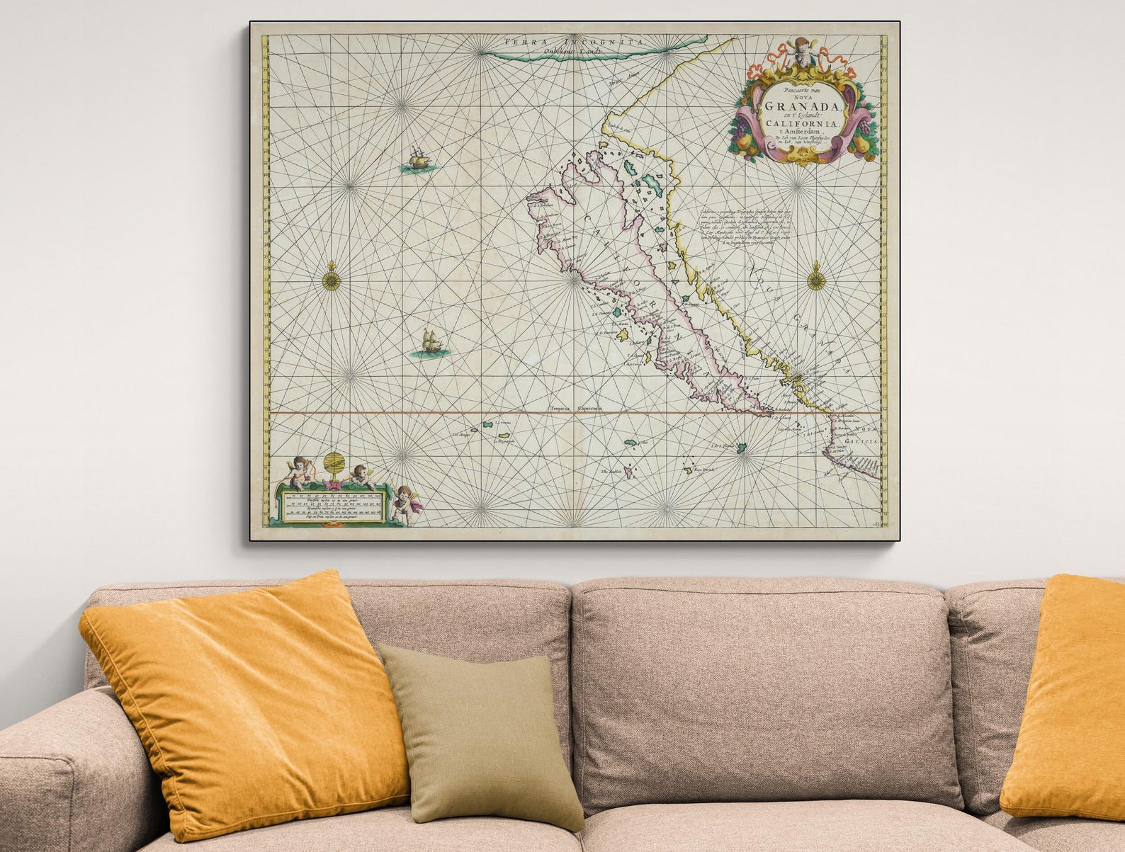 1666 Van Loon Sea Chart – Island of California Map – Famous Cartography ...