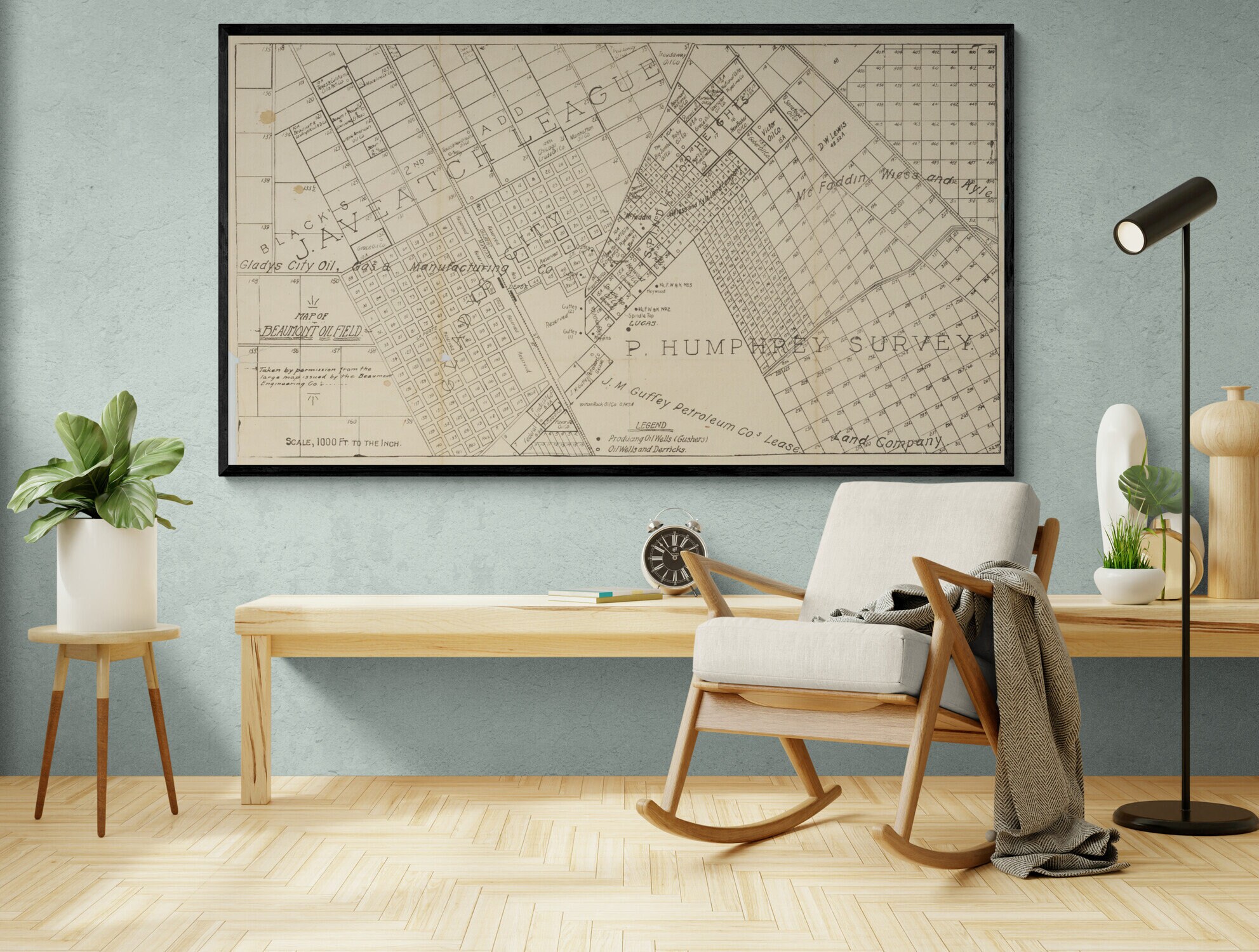 1901 First Map of Beaumont Texas Focused on the Spindletop Gusher Oil ...