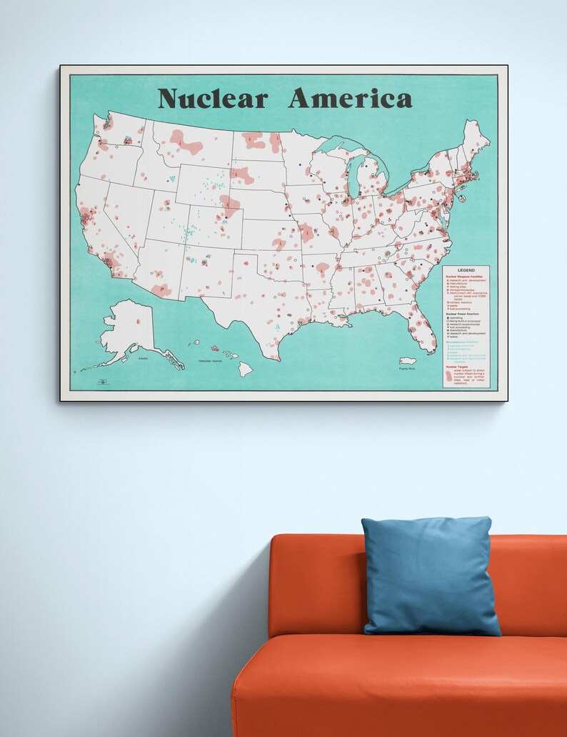1979 Nuclear America Map – Cold War-era Map Showing Power Plants ...