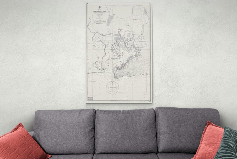 1957 Admiralty Chart of Guantanamo Bay Cuba – American Military Naval ...