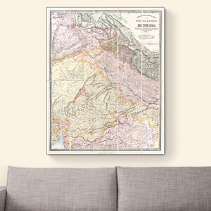 1857 Map of India and Pakistan Showing Region Affected by Great Indian ...