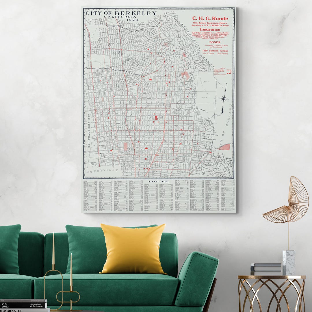 1923 Map of Berkeley California – Historic Cartography – Alameda County ...