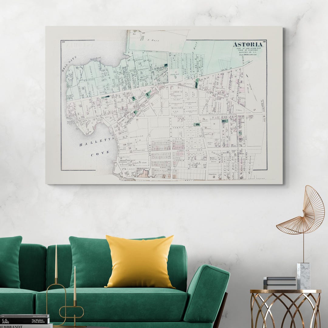 1872 Map of Astoria Queens New York City American History Cartography ...